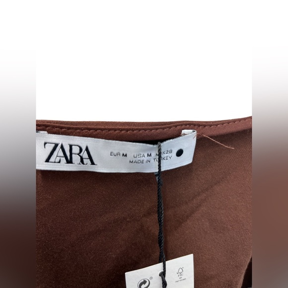 Zara | Dresses | Zara Effect Brown Slip Midi Dress | Poshmark